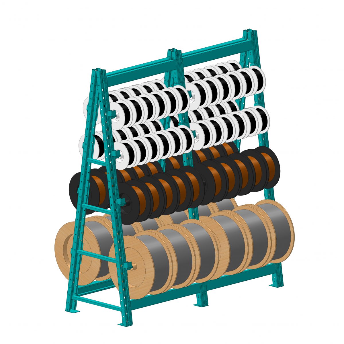 Reel Rack - Accommodates Spool Axles or Pipes up to 2″