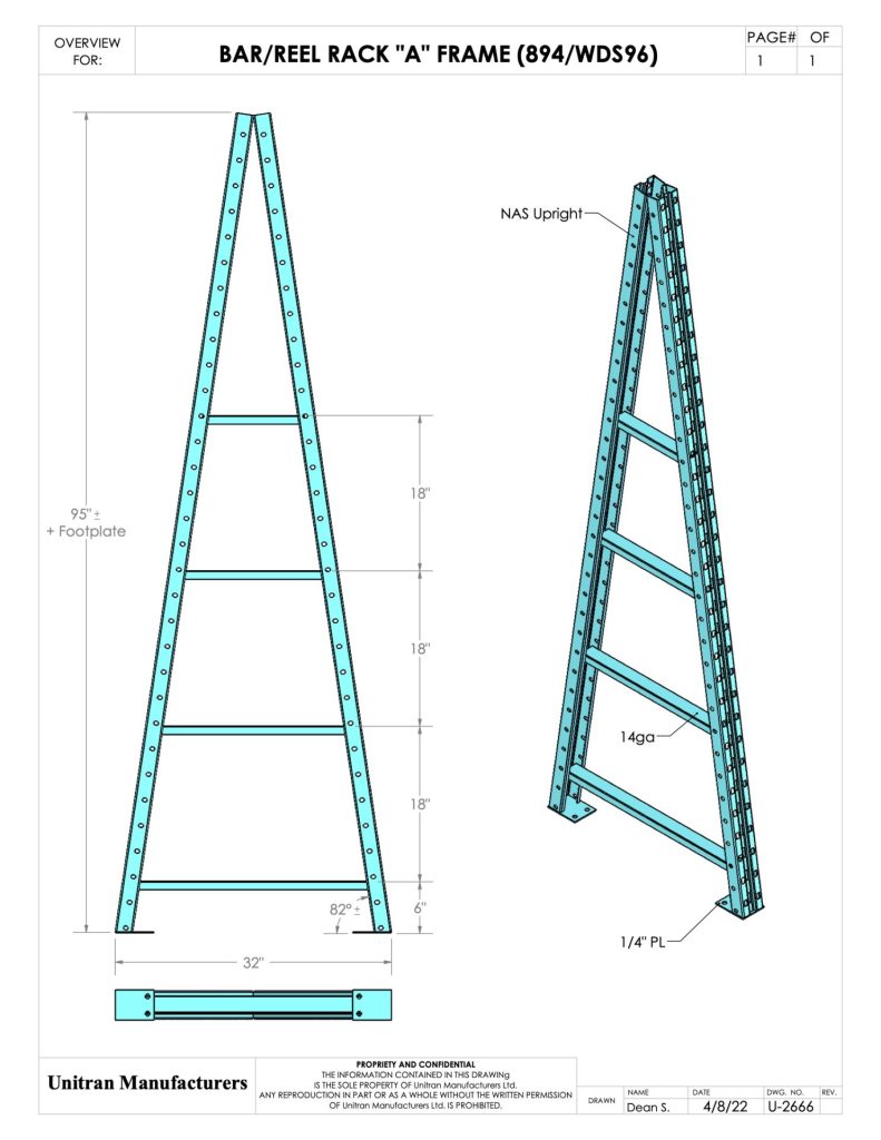Bar Stock Rack - Economical Option for Light Loads