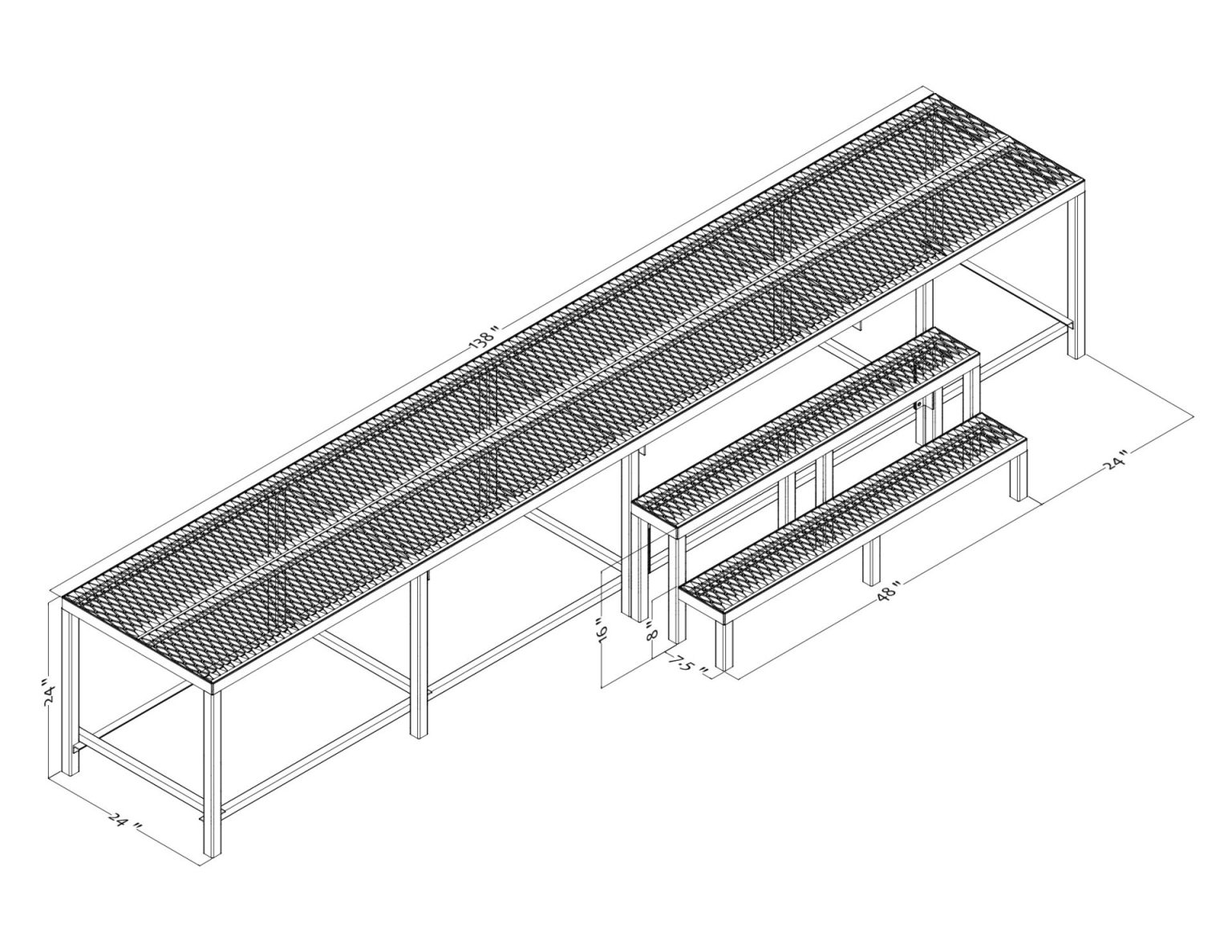 Custom Stationary Work Platform with Steps | Unitran Manufacturers LTD