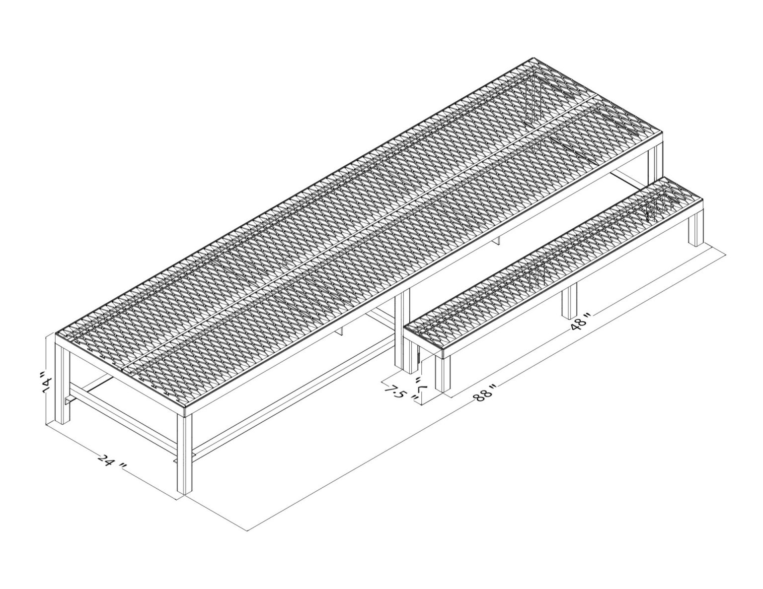 Custom Stationary Work Platform with Steps | Unitran Manufacturers LTD